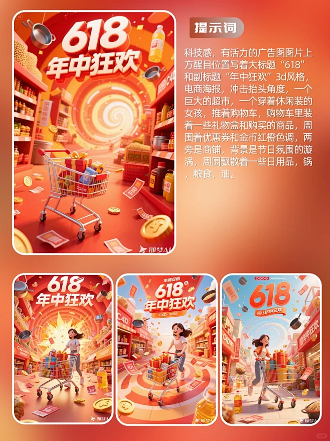 【618电商海报】1分钟AI直出（附提示词） - 小红书-花瓣网