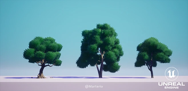 stylized trees-花瓣网