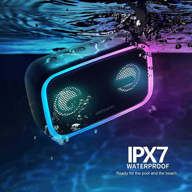 Amazon.com: IPX7 Waterproof Bluetooth Speaker,Asimom 28W Portable ...