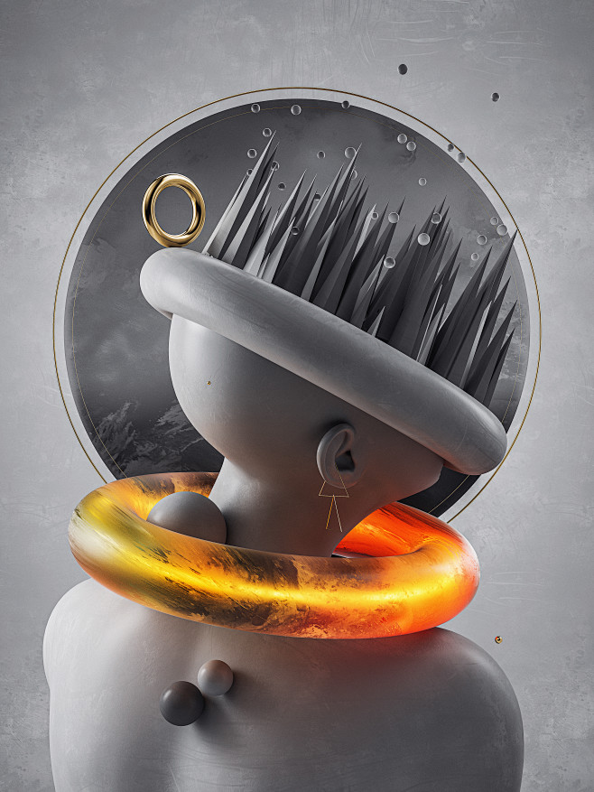 C4D场景渲染参考 3S c4d 产品渲染 场景搭建参考 场景构图