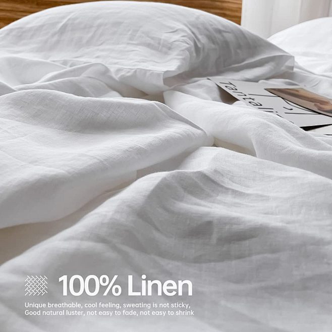 Amazon.com: Simple&Opulence 100% Linen Sheet Set Solid Color-4 Pcs ...