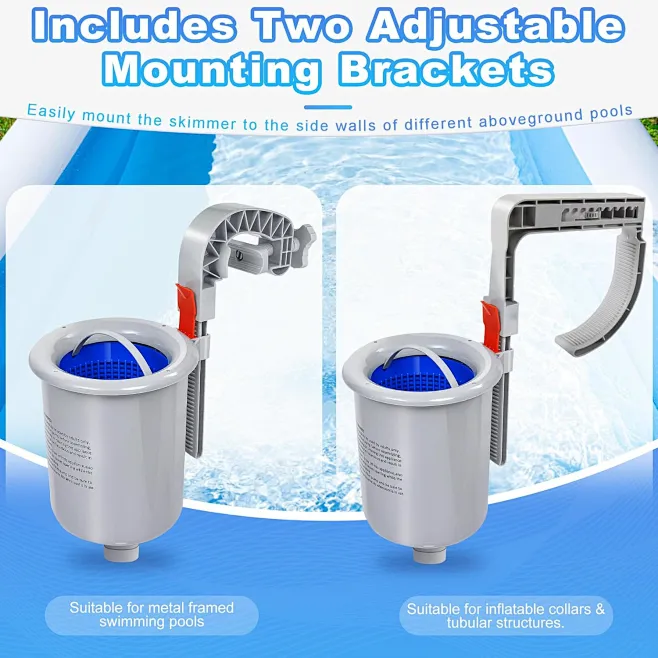 Amazon.com : KlrSwp Above Ground Pool Surface Skimmer Comes with 3 Pool Skimmer Socks, Wall ...