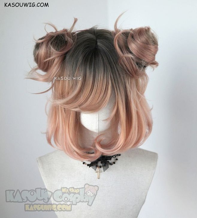 [ Kasou Wig ] cute lolita wig Uni- ♦ Coral Peach ♦