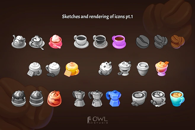 Match-three Coffee tiles-花瓣网