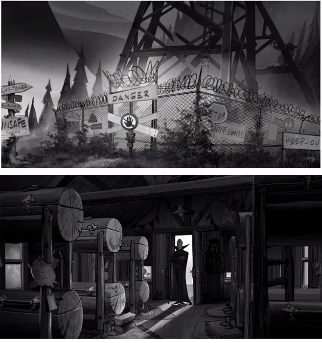 场景构图黑白构成画面构成黑白稿来自cgbook.cn (791)-花瓣网