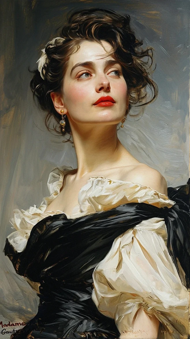 油画：Portrait of Madame Gautreau_15_張曉東_来自小红书网页版-花瓣网