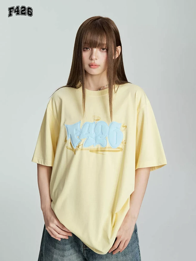 【F426官方店】国潮牌情侣嘻哈夏季立体涂鸦logo短袖T恤-tmall.com天猫图片_素材图片素材-花瓣网