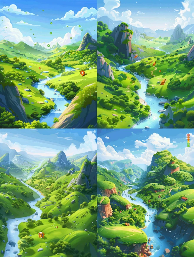 sampson_7_The_cartoon_map_of_the_game_features_green_hills_and ...