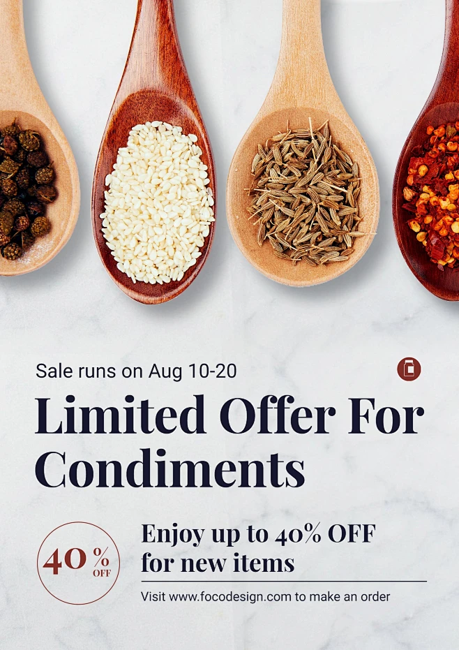 Spices and Food Condiments Groceries Promo Advertising Poster素材-花瓣网