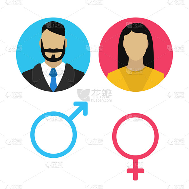 女人,男性,男人,图标集,女性,矢量,头像,扁平化设计,高雅,背景分离