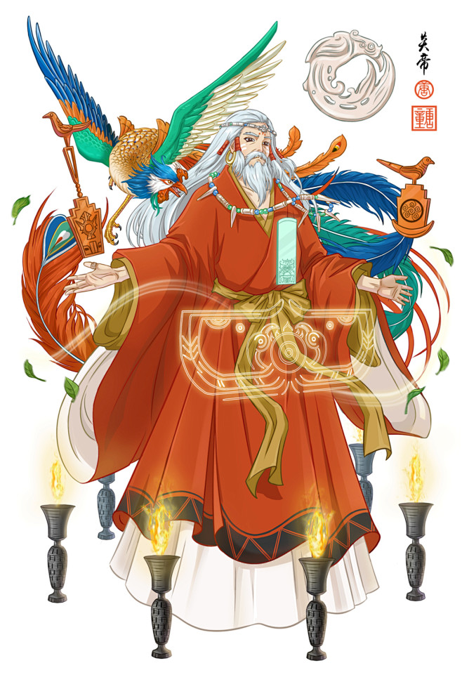 《炎帝》 | 三皇五帝篇_唐童__插画师作品_涂鸦王国gracg.com