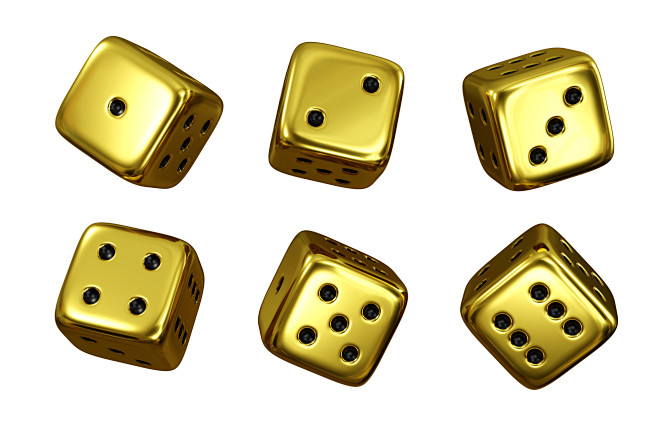 set-6-golden-dice-cubes-isolated-white-background-3d-rendering-board ...