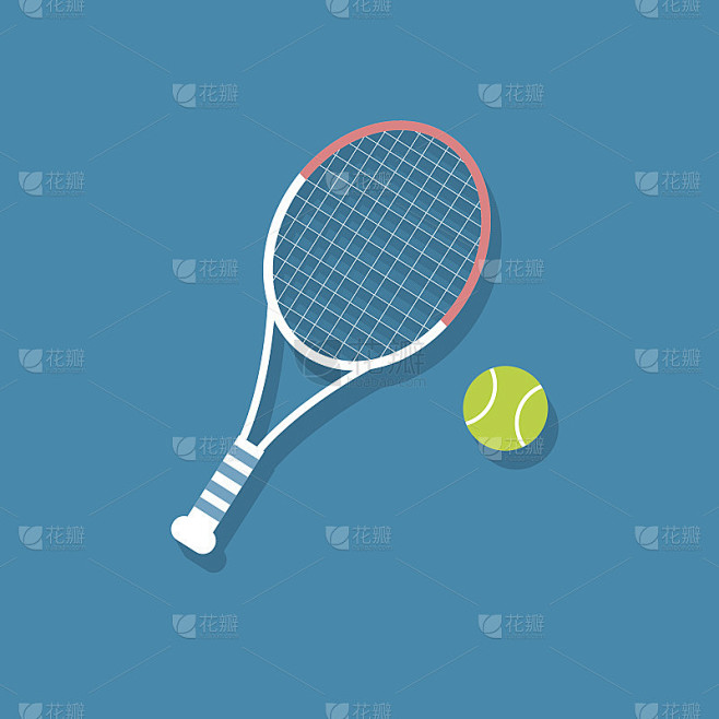 球拍和网球平面图标矢量插图eps10