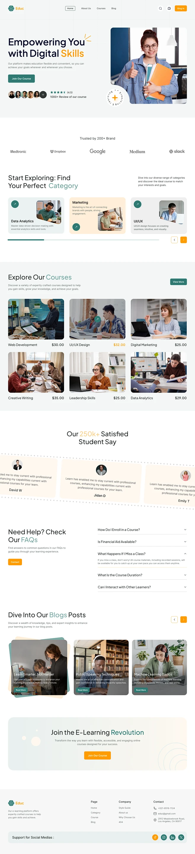 Educational Website, Web Design UI Design Ecommerce Design Learning ...