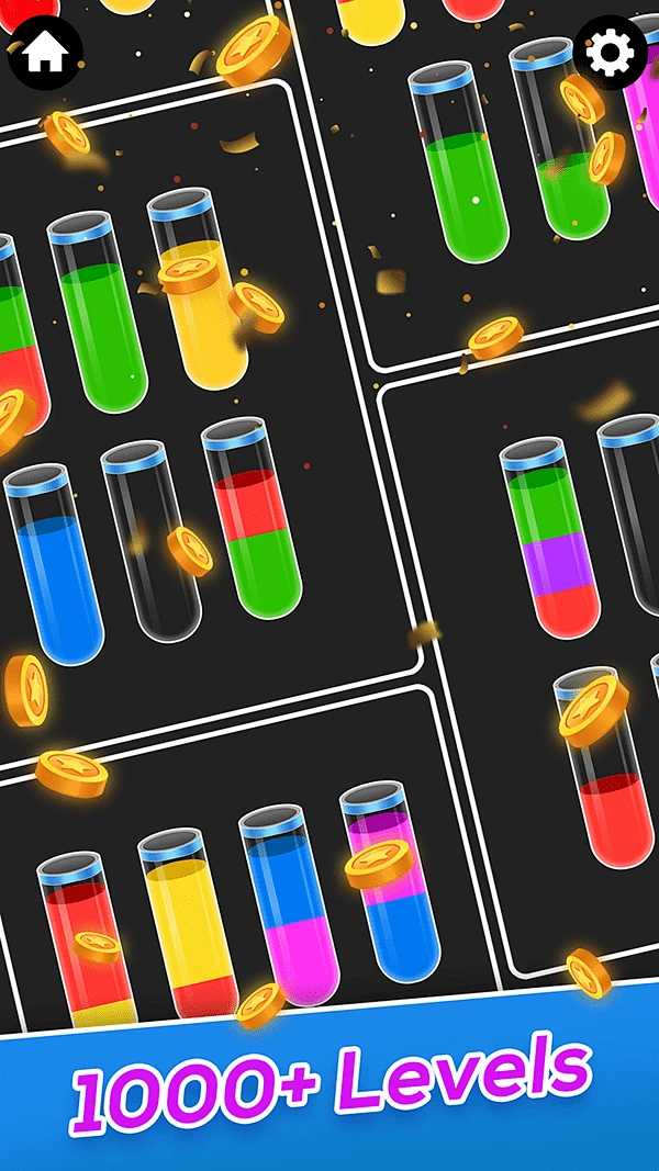 water sort puzzle game art design graphic tube color-花瓣网