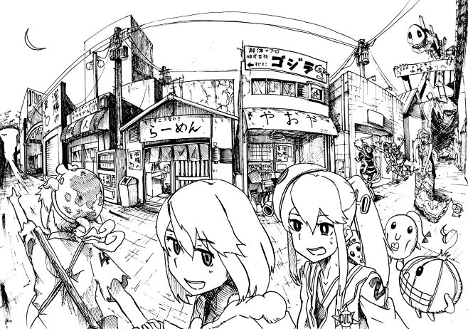 omao 手绘 大透视 场景 作品 参考资料-淘宝网