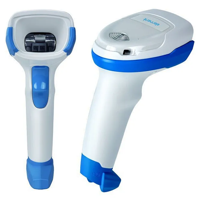 Element P100-AM Anti-microbial 2D Hand-held Barcode Scanner - White-花瓣网