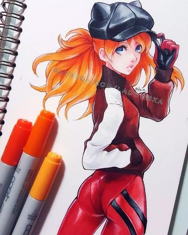 Asia Ladowska 马克笔上色绘画