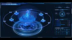 3D Data data visualization earth FUI HUD map Technology Urban ...