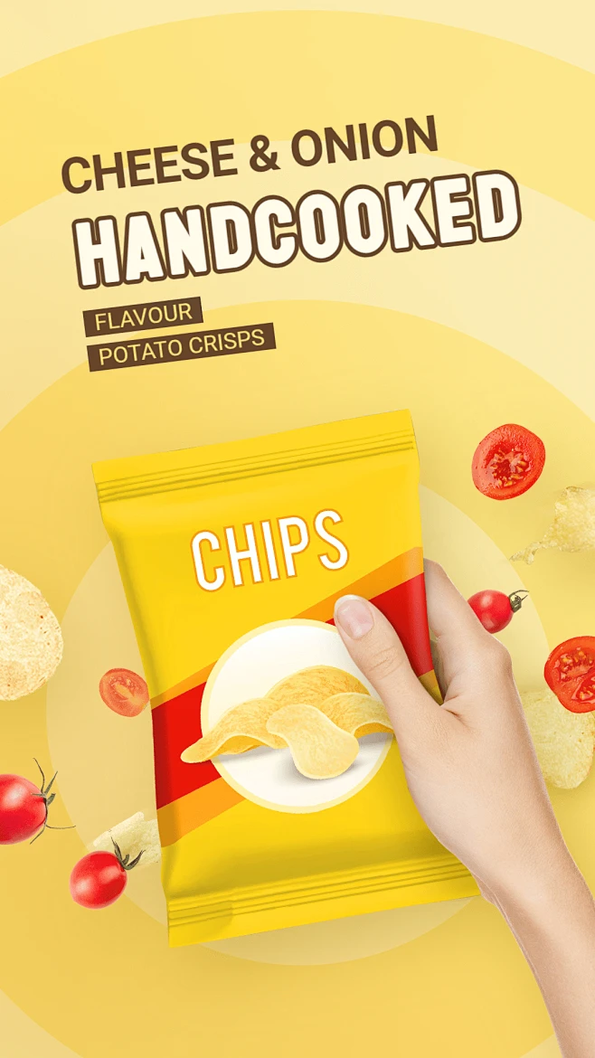 Cheese and Onion Flavor Potato Chips Consumer Packaged Food Snacks ...