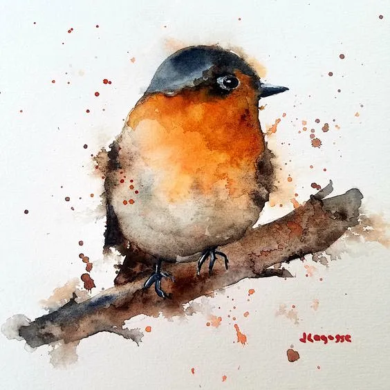 Original Watercolor Painting by Jim Lagasse | Robin Painting | Original ...