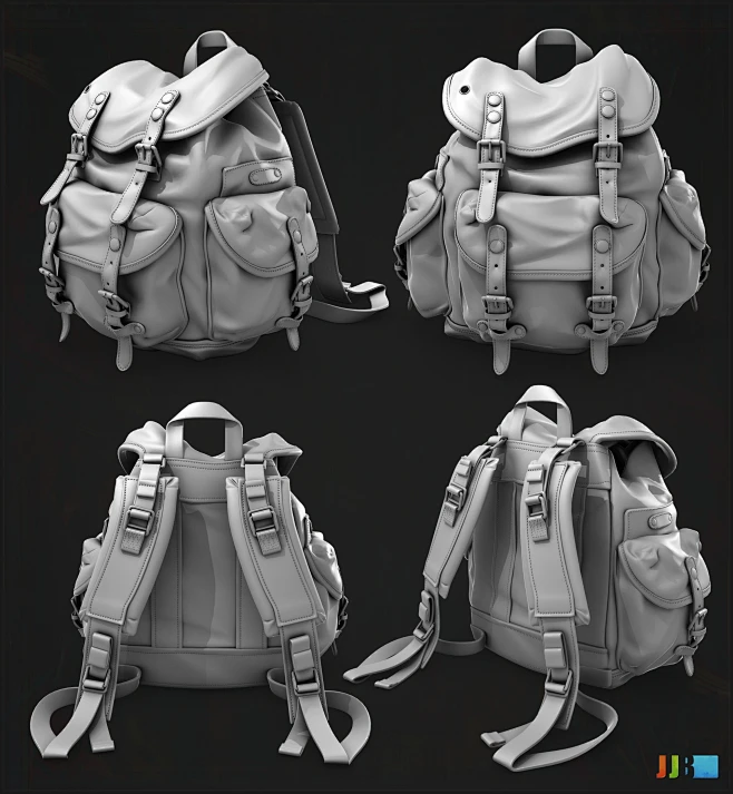 Backpack Throwback, JJB Art : Throwback Backpack Asset - non PBR http://JJBArt.com-花瓣网