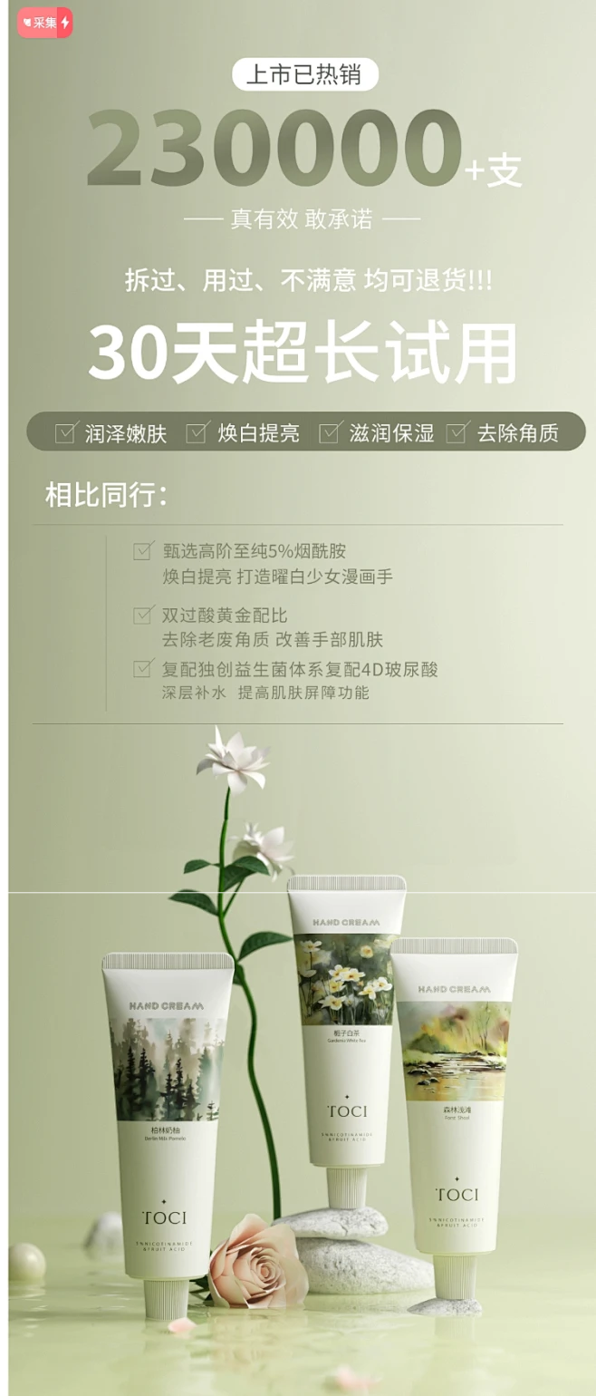 TOCI护手霜果酸烟酰胺滋润保湿嫩肤不油腻防干裂留香便携秋冬季女-tmall.com天猫-花瓣网