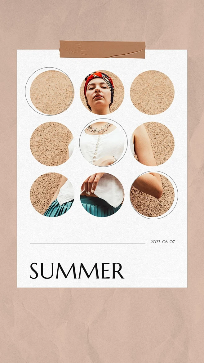 Simple Fashion Circle Pattern Woman Summer Memory Instagram Story素材-花瓣网