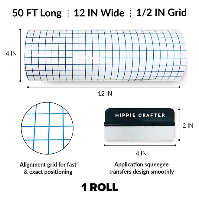Amazon.com: Vinyl Transfer Paper Tape Roll Transfer Tape Vinyl 50 Feet ...