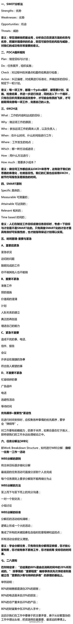 RETG-花瓣网|陪你做生活的设计师 | 法； PDCA循环规则； 6W2H法； SMART原则； 时间管理--重要与紧急； 任务分解法 ...