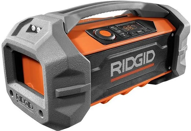RIDGID Jobsite Radio Bluetooth Wireless Speaker Charger Aux USB Pair ...