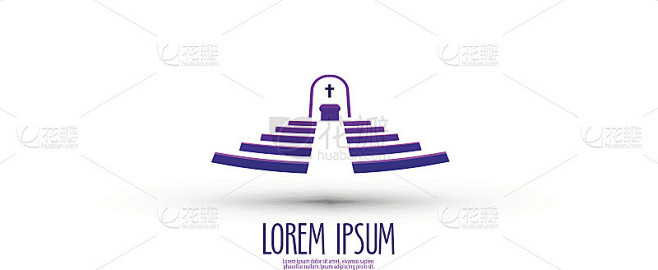 宗教矢量标志设计模板。教堂或圣殿的圣像。