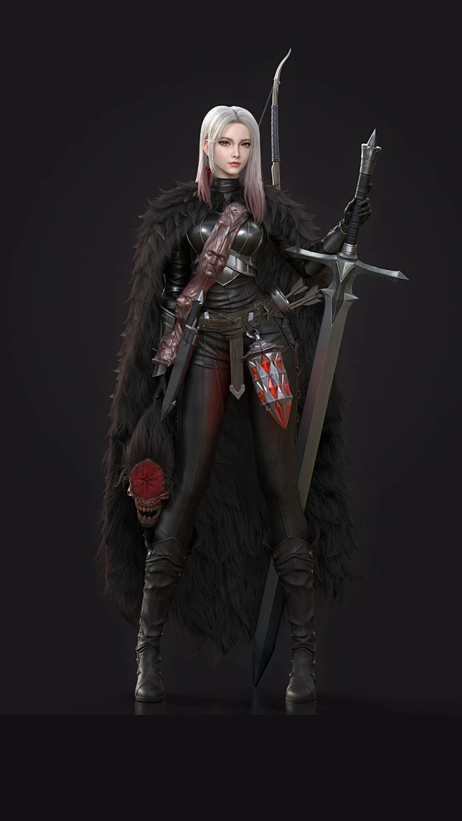 【翼次方】角色建模丨银发女战士-CG99(cg99.com)-花瓣网