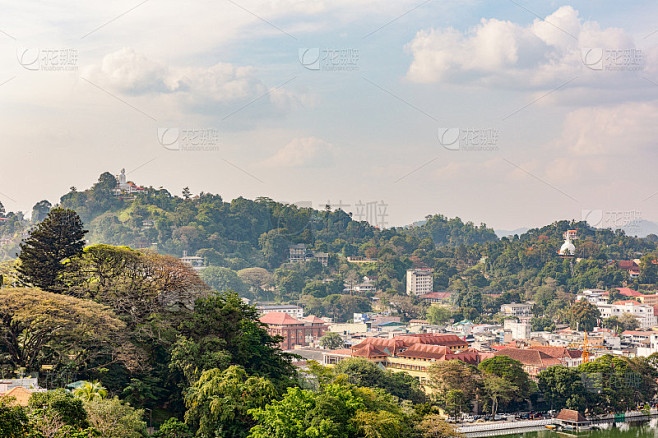 斯里兰卡历史和宗教城市坎迪的全景