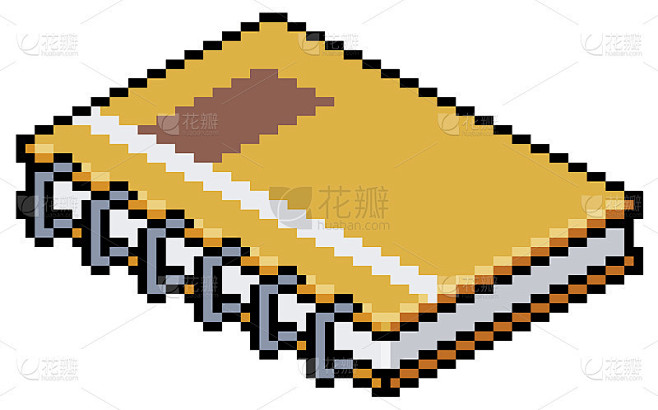 像素艺术笔记本，纸，等距