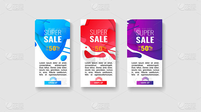 Mobile banners. Template design, Big sale.