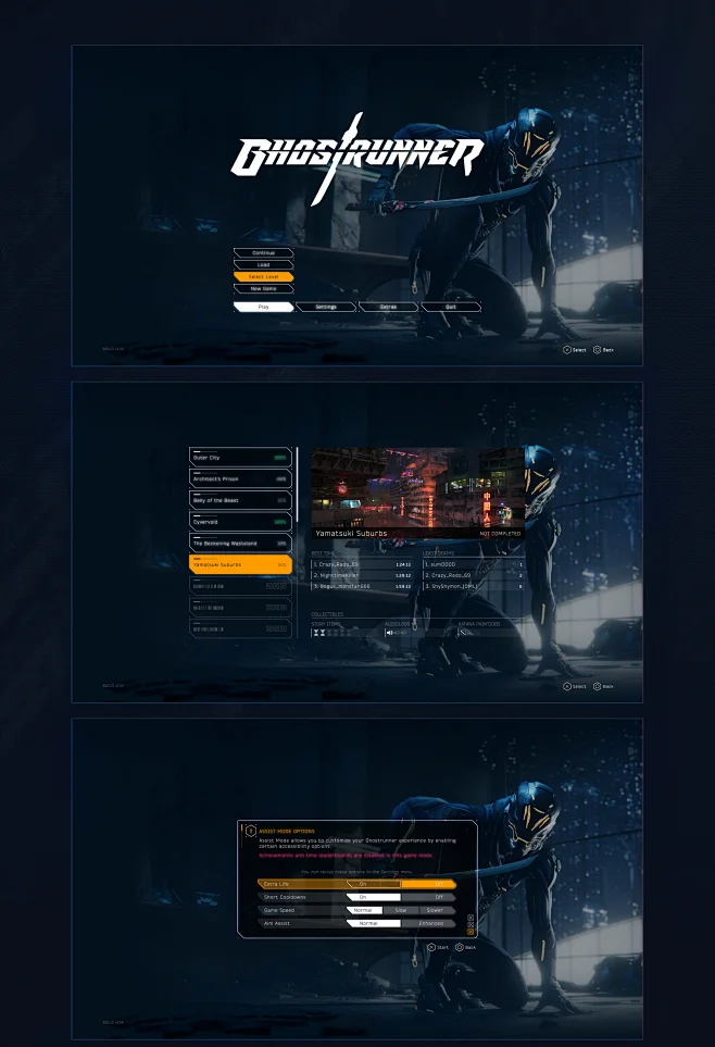Cyberpunk Game Art game design Ghostrunner UI ui art ui design ux UX design-花瓣网