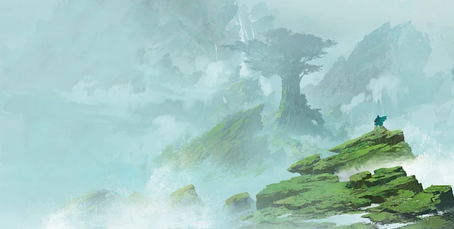 溪流, YU YIMING : 溪流 by YU YIMING on ArtStation.-花瓣网