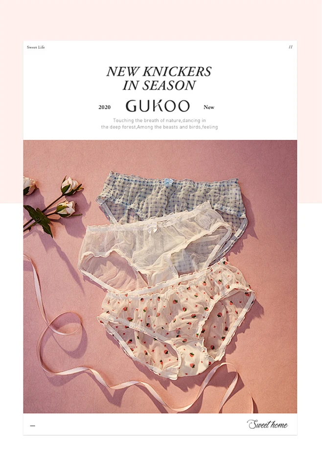 Gukoo/果壳内裤3条装网纱性感女士内裤日系少女内裤女纯棉裆低腰-tmall.com天猫-花瓣网
