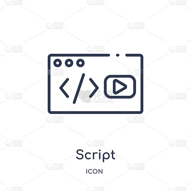 Linear script icon from Blogger and influencer out