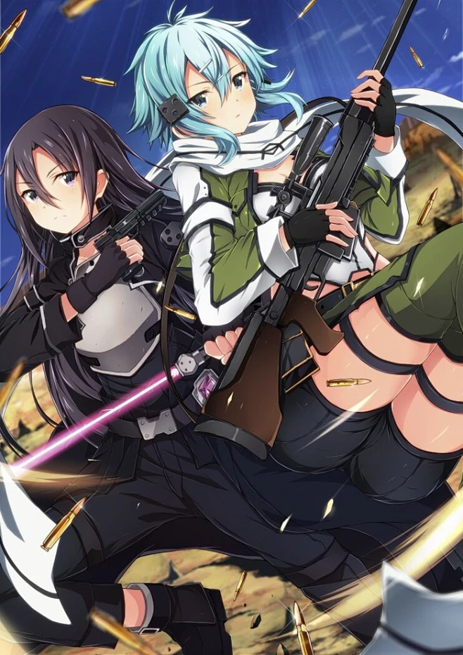 「刀剑神域 Sword Art Online」插画 动漫 Pixiv GGO [侵删]【id=44807123 畫師：卑しい人间】图片_刀剑神域图片素材-花瓣网
