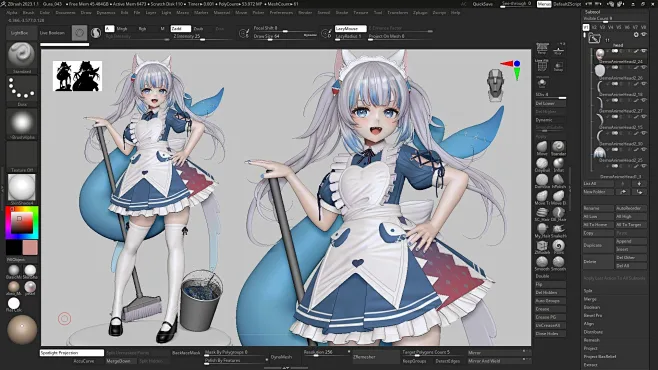 非打印高模_Gawr Gura-手办-打印模型-3D模型,角色,模型,3D角色,3D模型,独立角色,微元素 - 角色,模型,3D角色,3D模型,独立角色 - Element3ds.com!-花瓣网