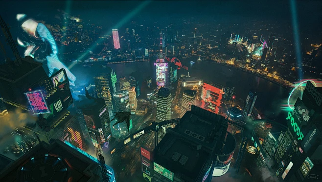 Cyberpunk Shanghai-花瓣网