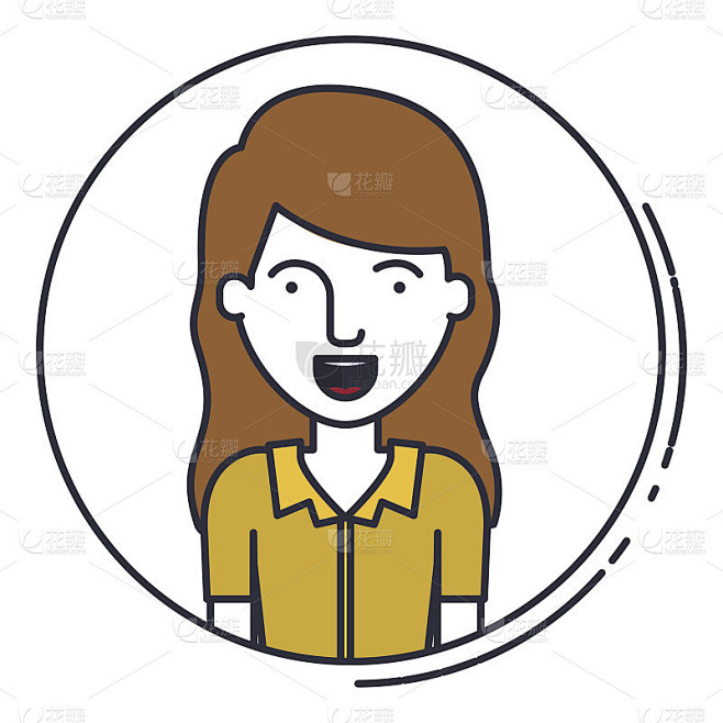 年轻女子化身孤立图标