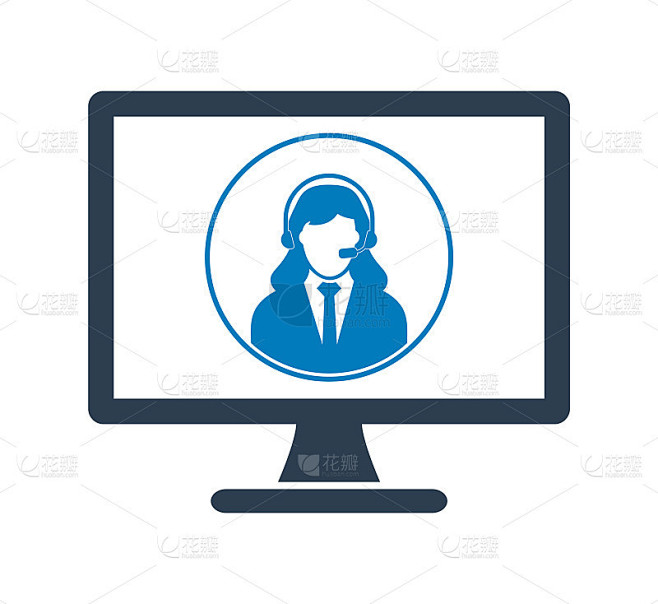 Online Customer Service Icon. Flat style vector EP