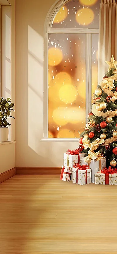 圣诞节温馨感直播间贴片背景图片-花瓣网