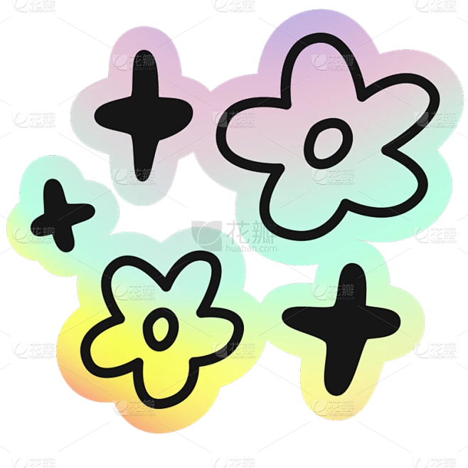 Laser Effect Text Sticker素材-花瓣网