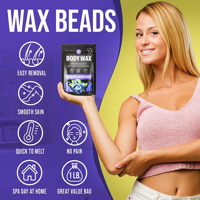 Wax Beads (Fit Gel) Hard Wax Beads for Hair Removal, Waxing Beads ...
