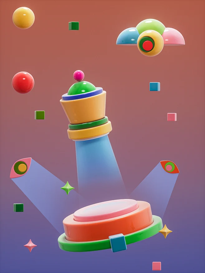 3D 3D illustration cinema 4d poster Poster Design vietnam china c4d-花瓣网