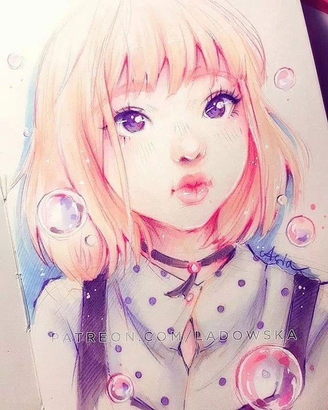 Asia Ladowska 马克笔上色绘画